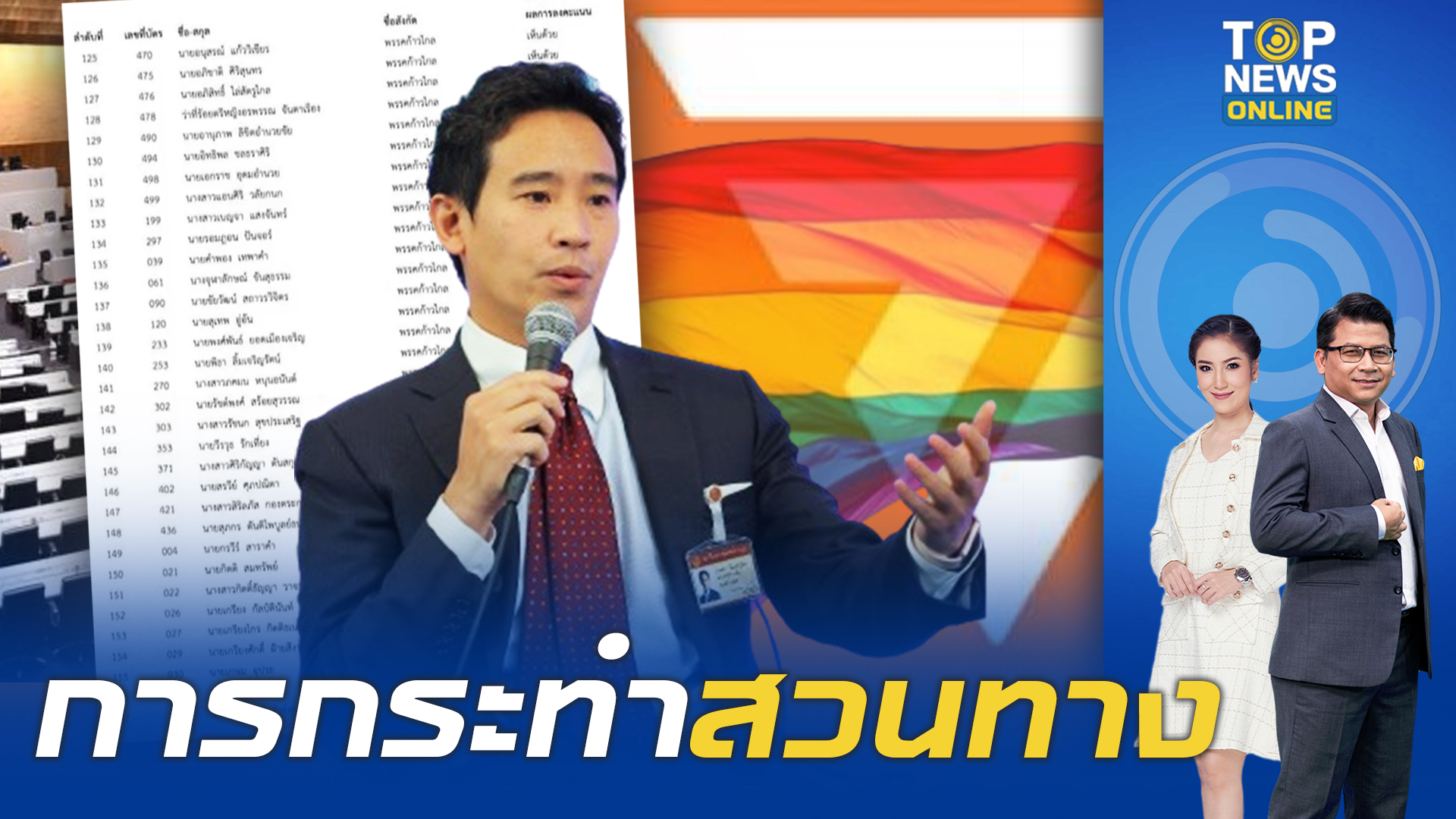 ร่างสมรสเท่าเทียม "รัฐบาล" แต่ "ก้าวไกล" เคลมผลงาน 100% เปิดชื่อสส. ไม่ยกโหวต | TOPNEWS